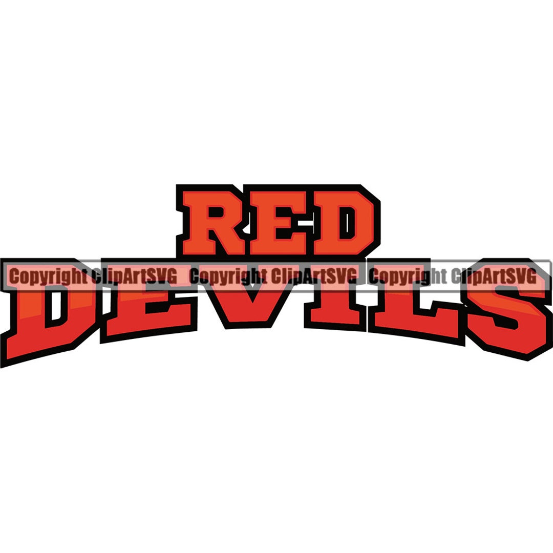 Devil Mascot School Team Sport Red Blue Demon Satan Design Logo Type ...