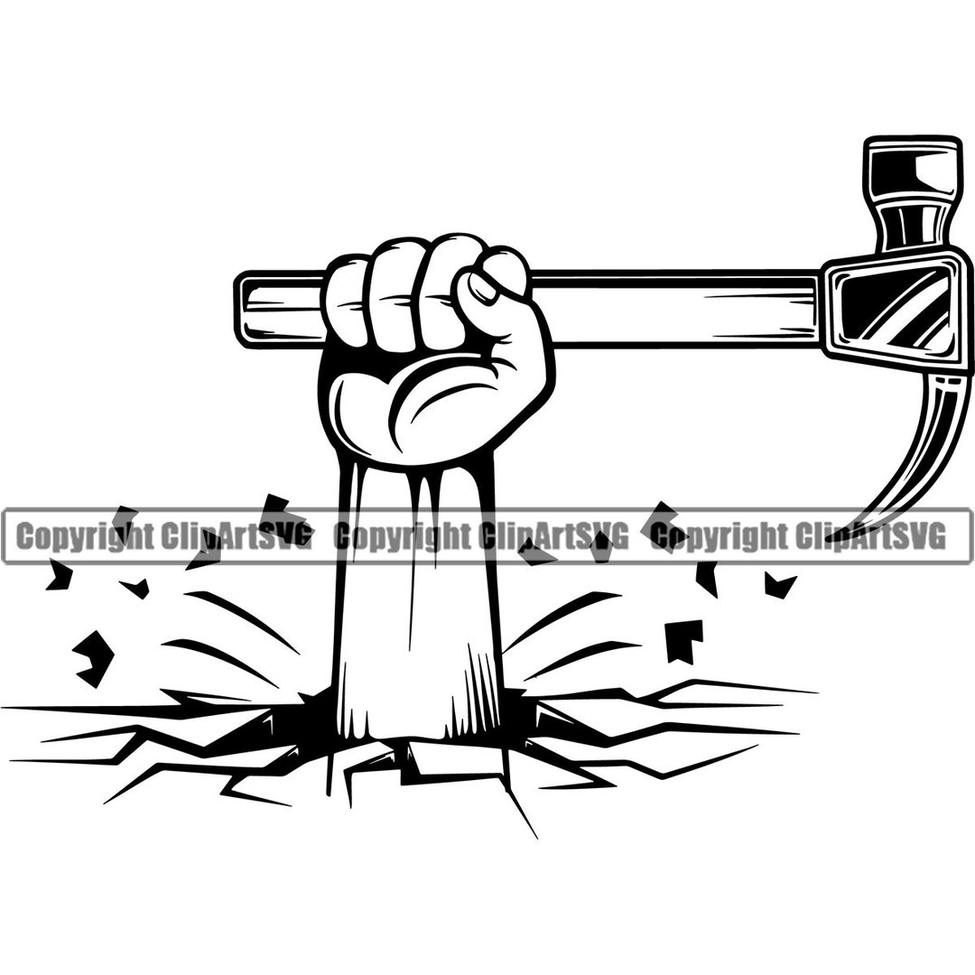 Construction Logo #56 Hammer Hand Fist Toolbox Handyman Work Worker ...
