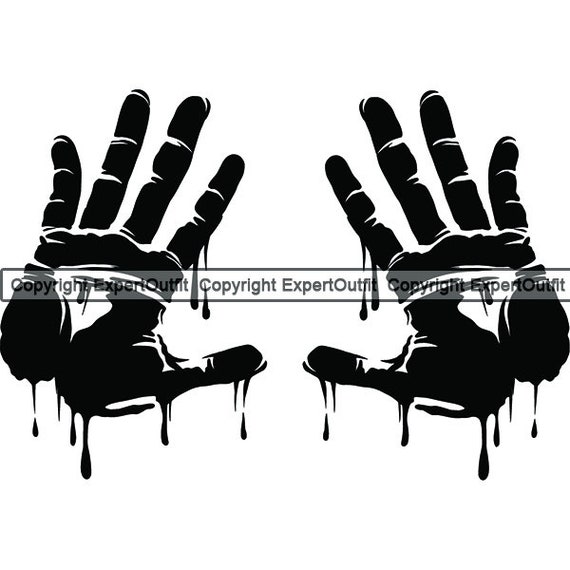 Blood Bloody Hand Print Murder Paint Water Injury Hurt Pain | Etsy India