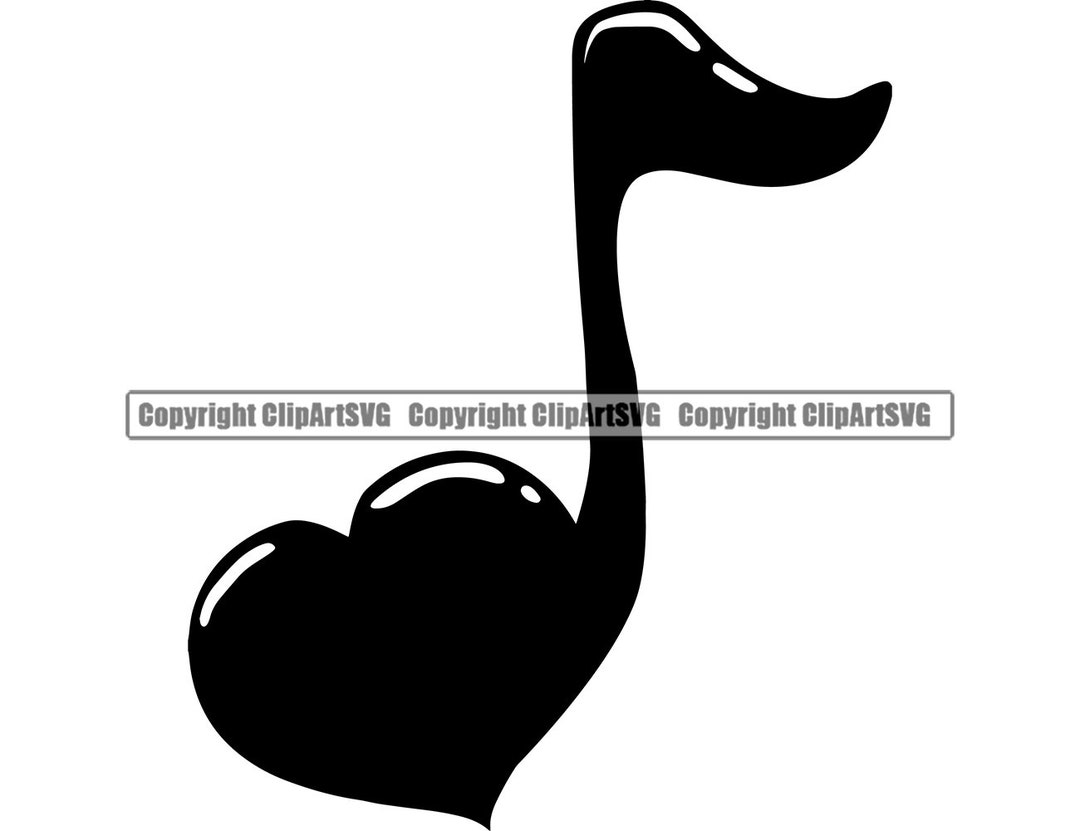 Music Note Heart Love Symbol Treble Clef Sheet Musical Classical Design ...