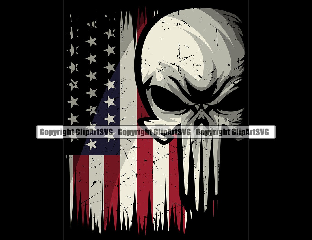 United States Skull Skeleton Flag America American USA Us Pride Country ...