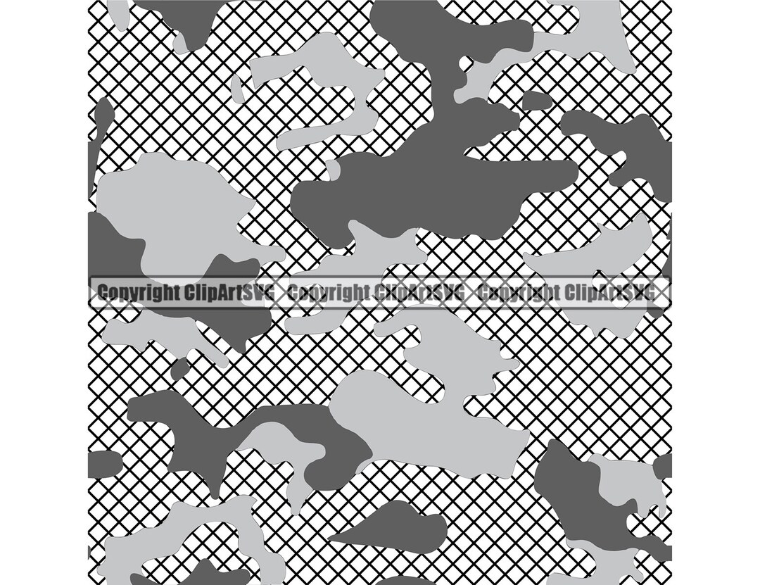 Camo Camouflage Seamless Grid Pattern Urban War Print Military Hunting ...