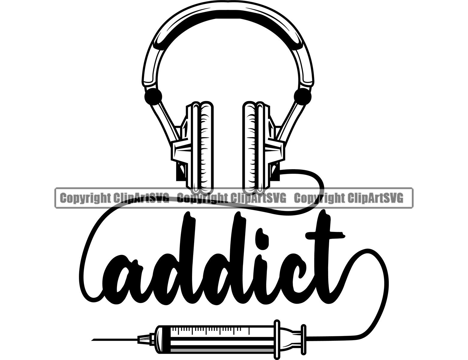 Music Addict Headphones Drug Needle Cord DJ Head Set Turntable - Etsy
