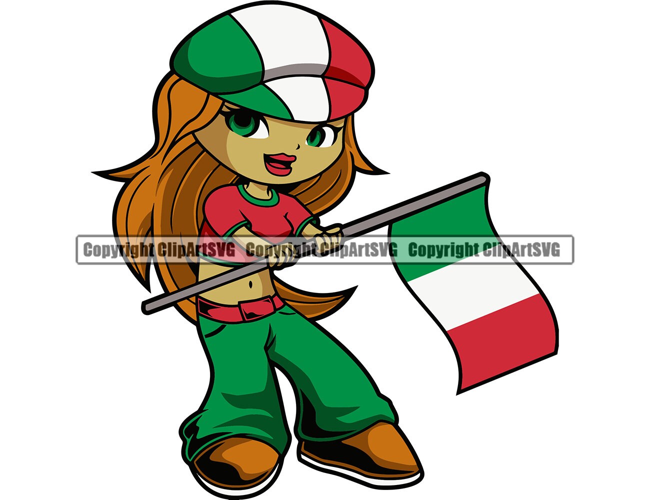 Italy Italian Cute Little Girl Flag Country World Nation Map - Etsy