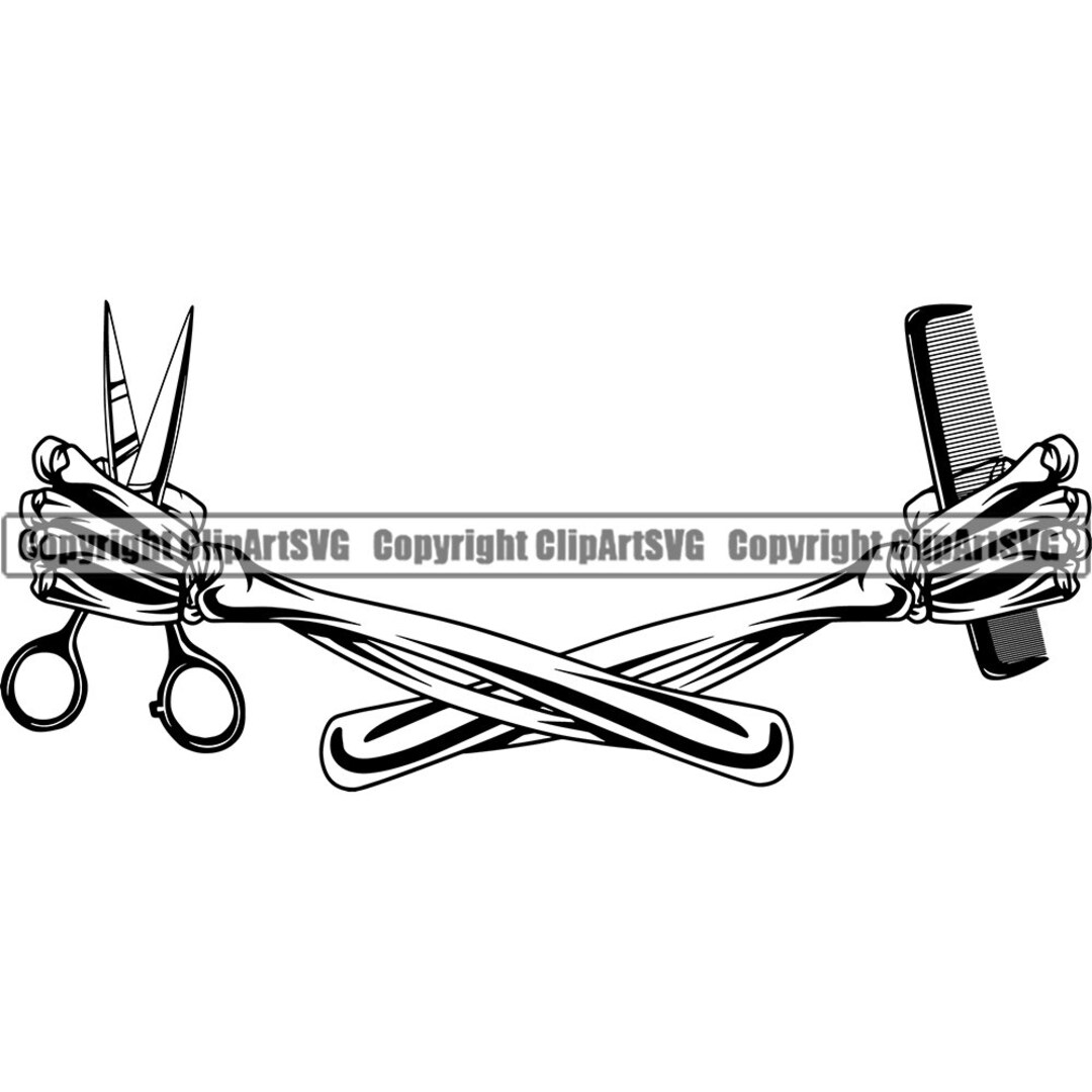 Skeleton Arm Hand Scissors Comb Hairstylist Barber Shop Salon Haircut ...