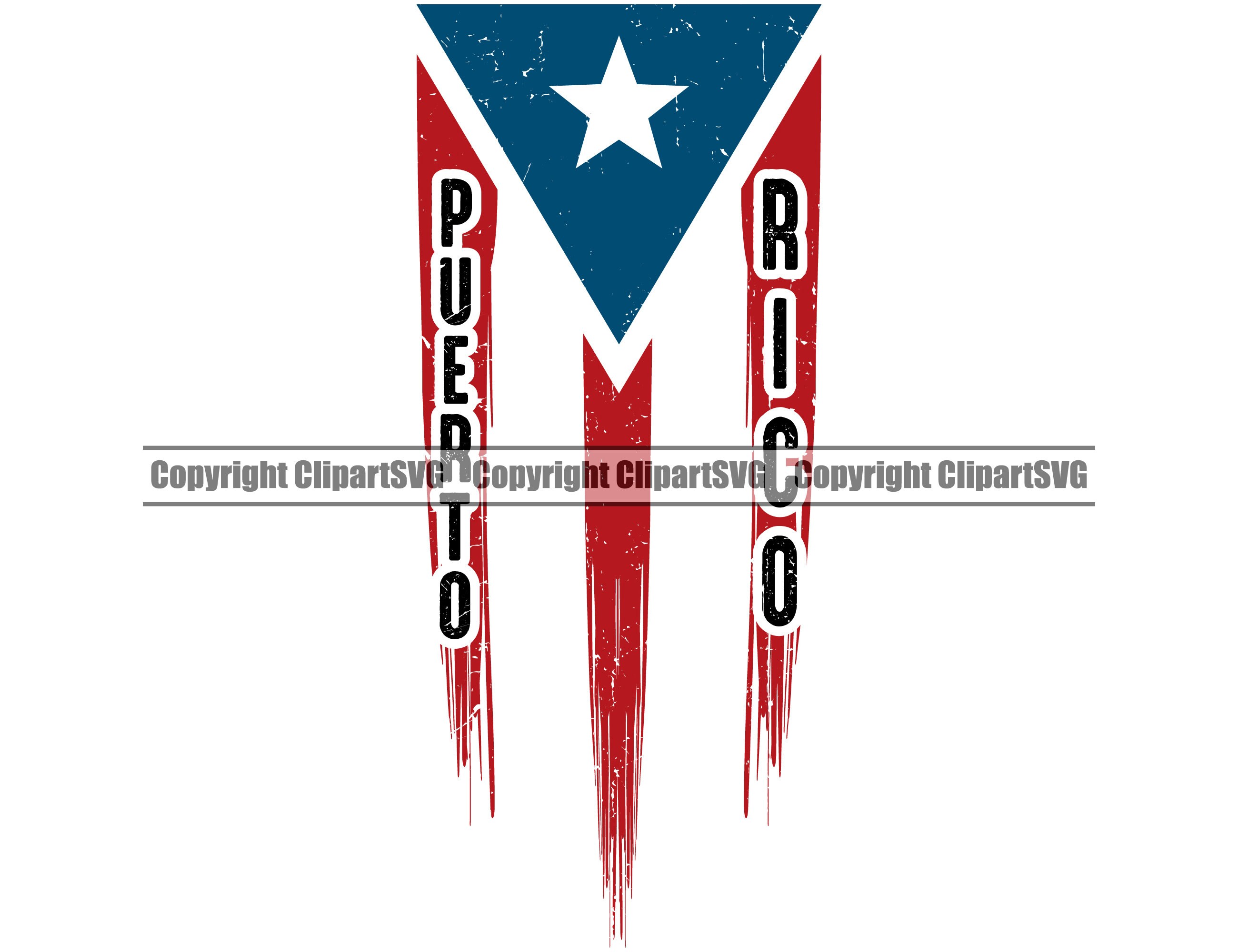 Puerto Rico Rican Distressed Ripped Torn Flag Country World | Etsy