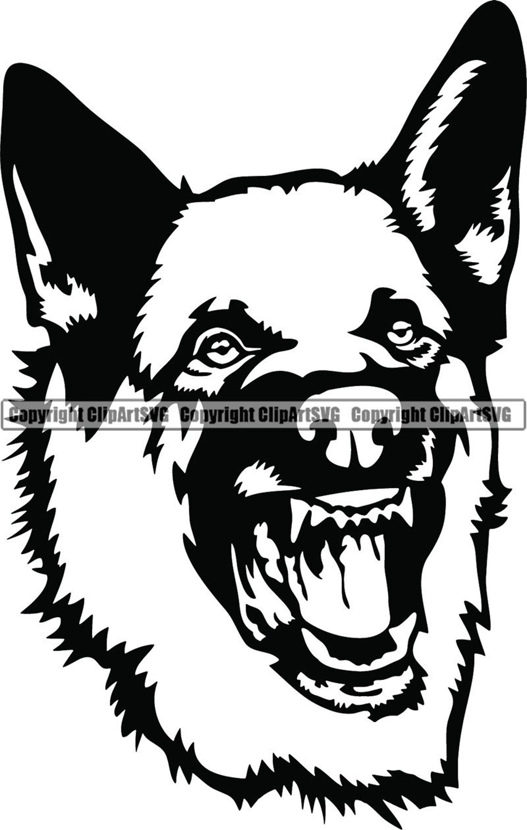 German Shepherd #141 Growling Attack Dog Breed K-9 Pet Police Cop Dog ...