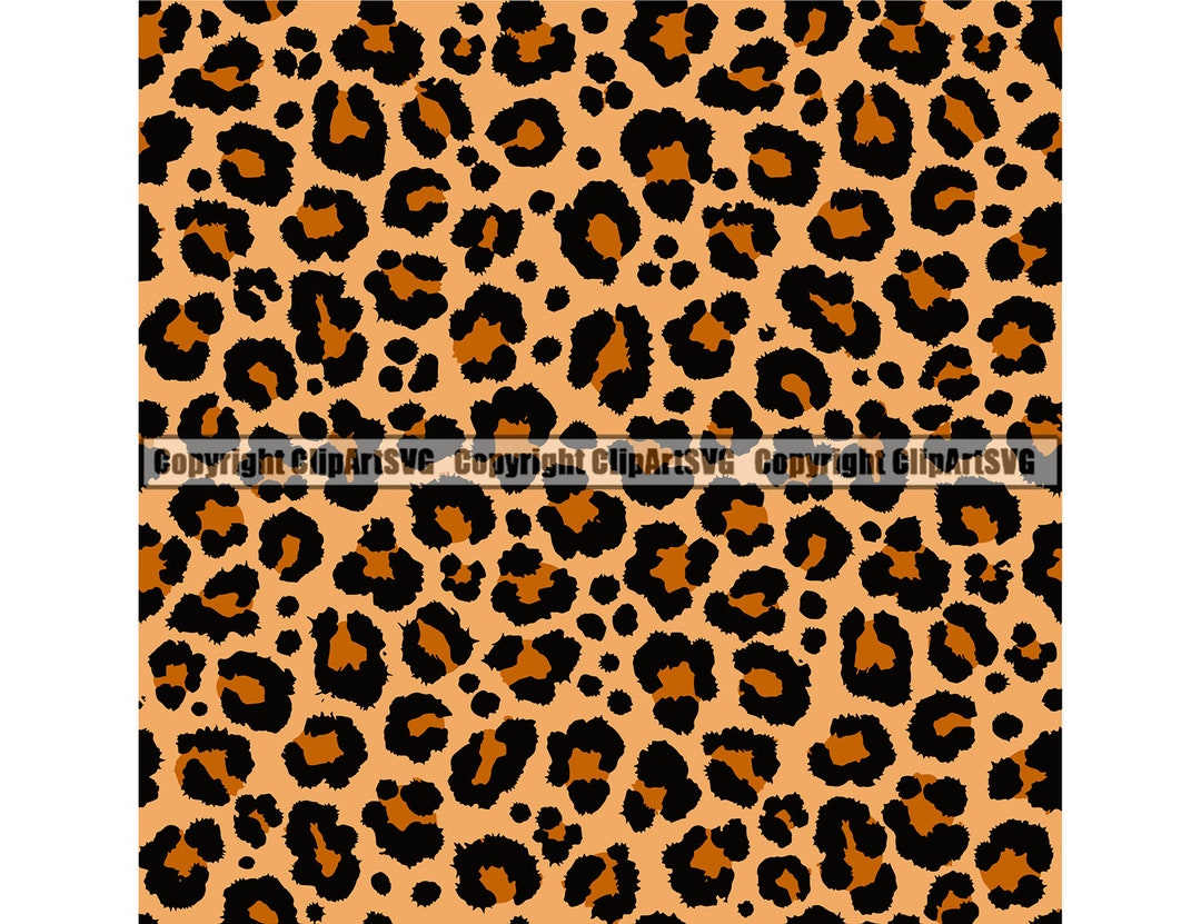 Cheetah Leopard Seamless Pattern Orange Jaguar Animal Print Wrap Decor ...