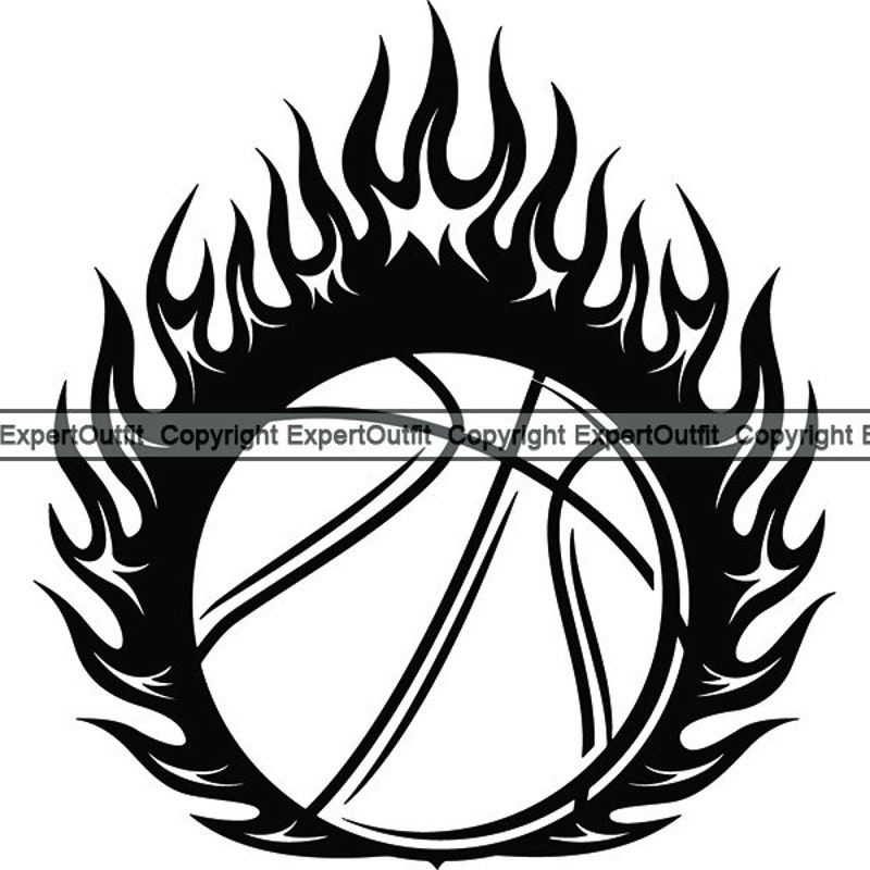 Basketball Flame Logo Svg - Etsy