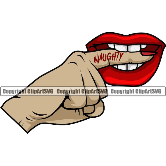 Lips Bite Biting Female Hand Finger Naughty Sex Gesture Sexy - Etsy