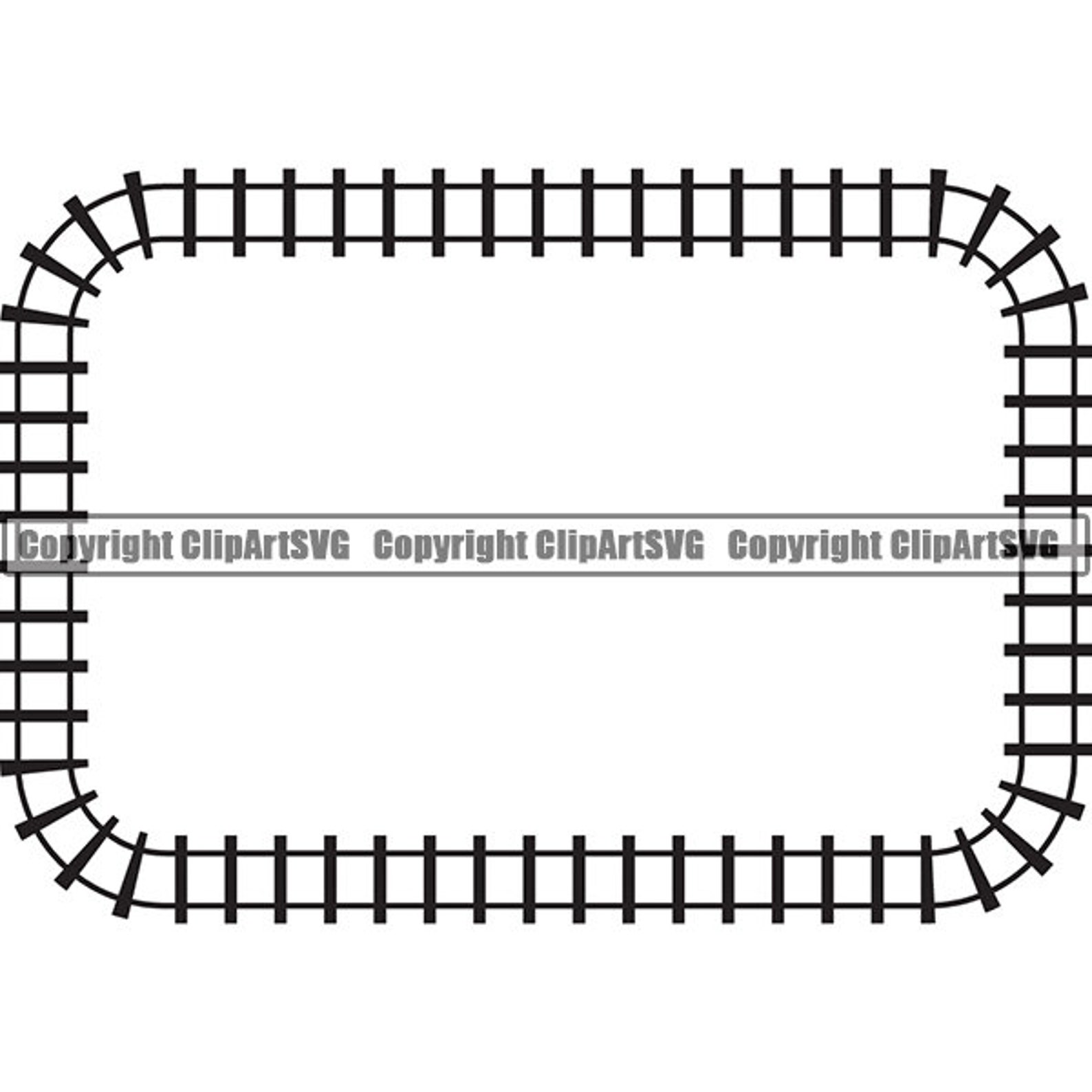 Train Track Rectangle Frame Border Rail Railroad Railway Metro Monorail ...