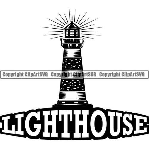 Lighthouse Svg Vector Nautical Clipart Ocean Print - Etsy