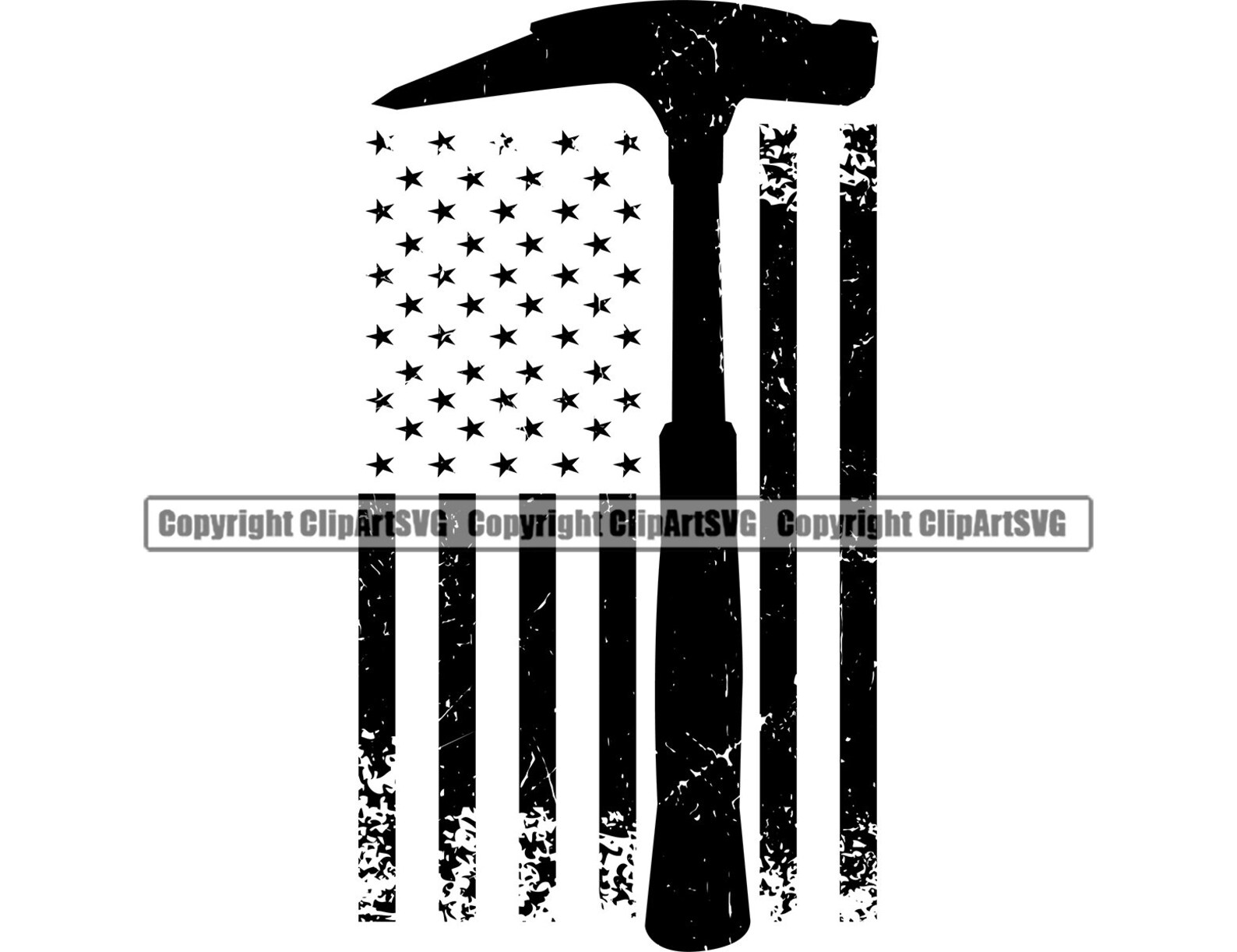 Roofing US USA Flag Hammer Roof Roofer Construction Build Handyman Work ...