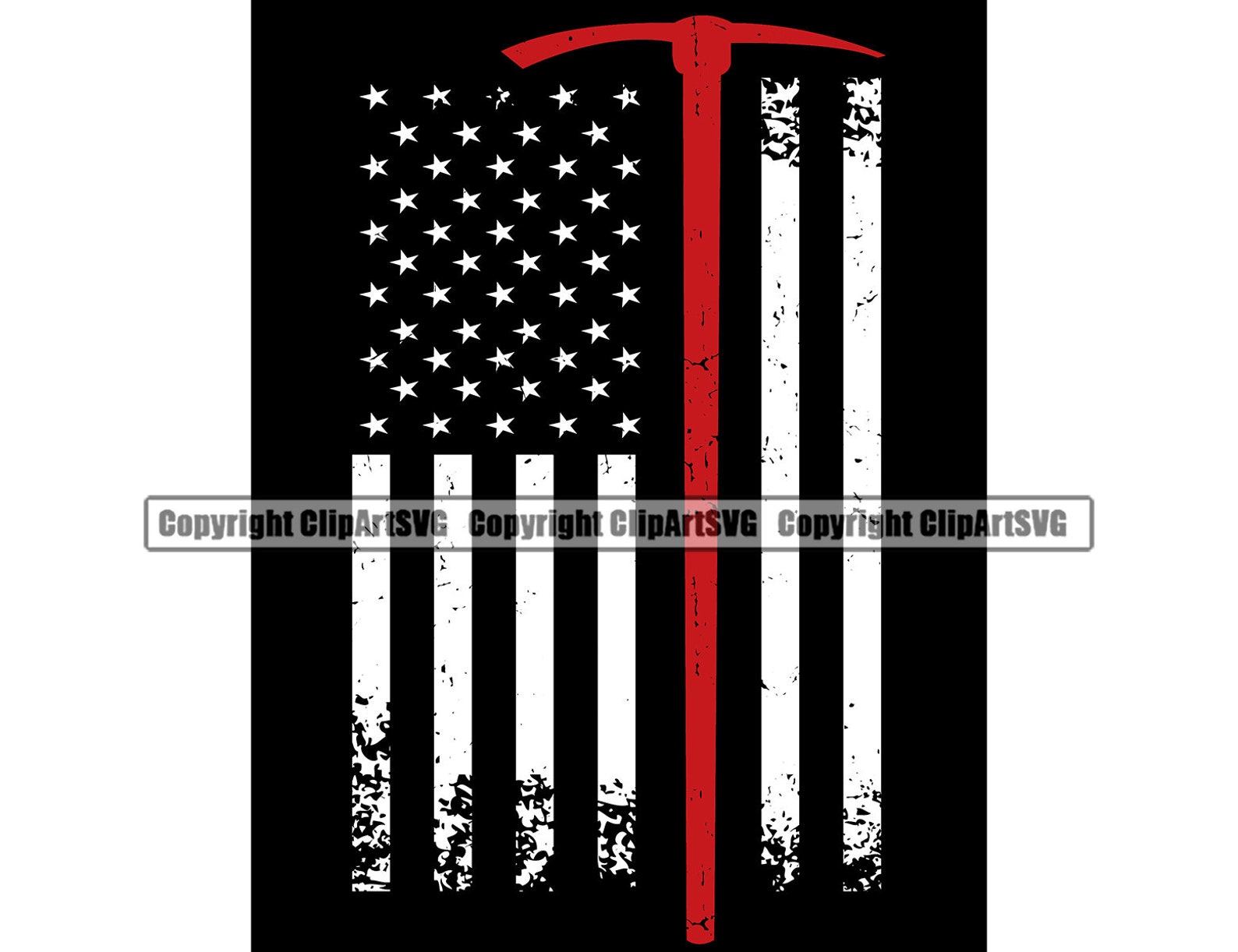 Mining Mine Miner USA US Flag Pick Axe Pickaxe Hatchet Dig Construction ...