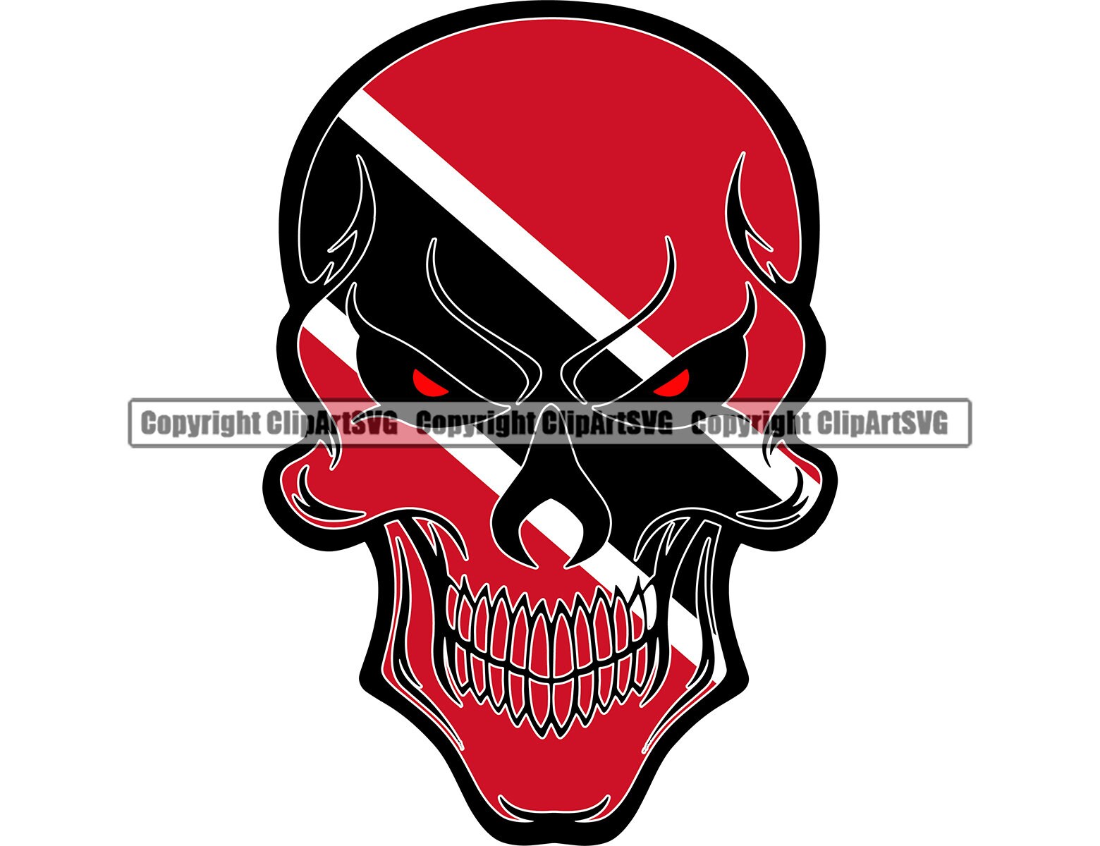 Trinidad and Tobago Skull Shaped Flag Caribbean Island Country - Etsy