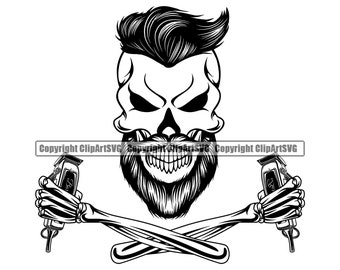 Barber Skeleton Logo - Etsy