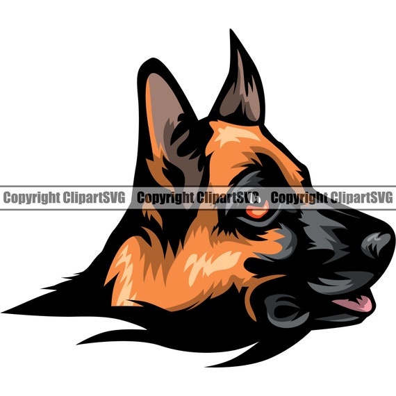 Drawing & Drafting German Shepherd Dog Breed Head Face Happy Puppy ...