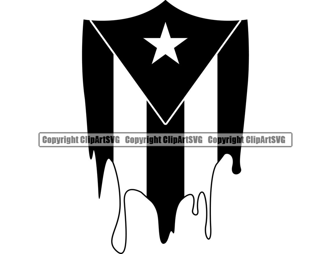 Puerto Rico Rican Drip Dripping Flag Unity Melt Melting Country World ...