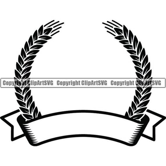 Banner 7 Vintage Ribbon Laurel Wreath Label Sticker Emblem | Etsy