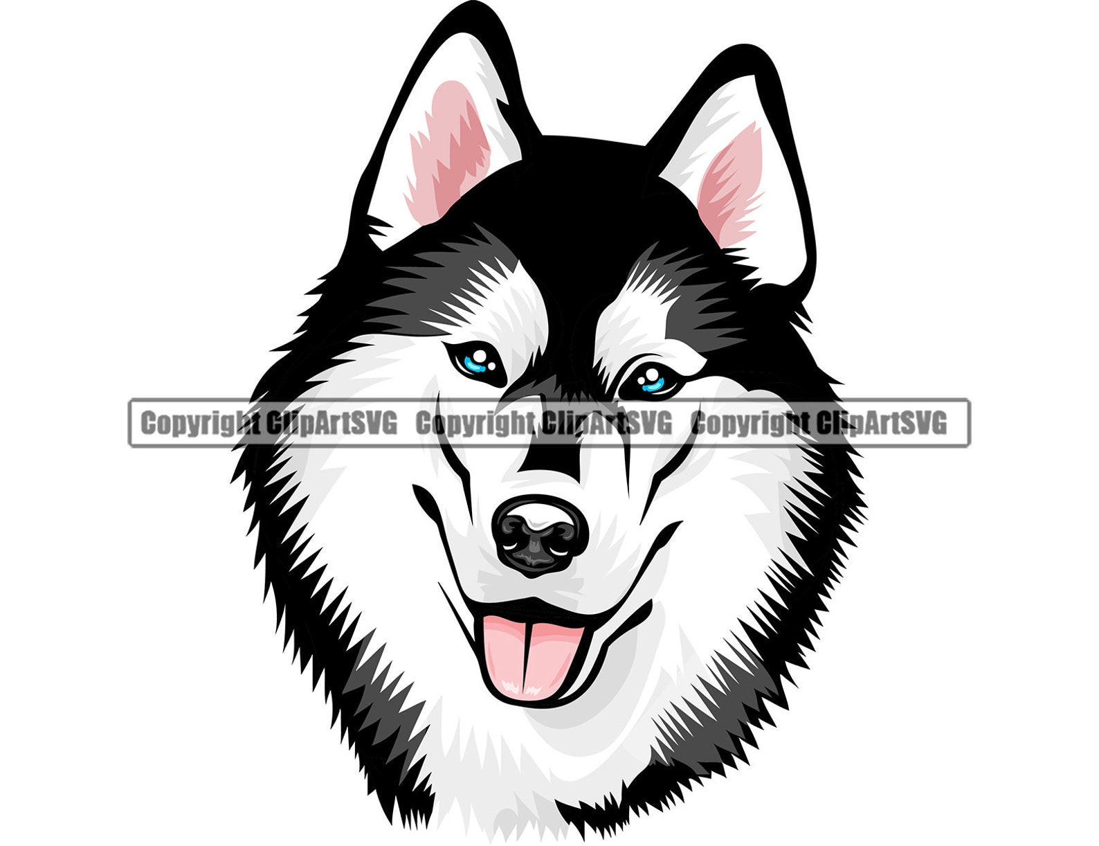 Siberian Husky Dog Breed Happy Face Puppy K-9 Animal Pet Pedigree Color ...