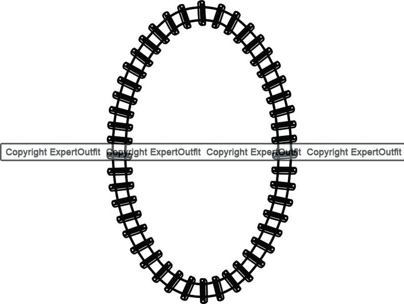 Railroad Tracks Oval Frame Border Railway Steam Train Engine - Etsy ...
