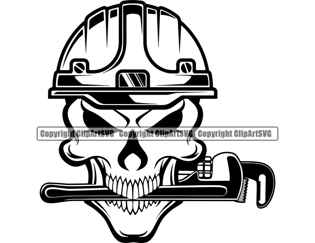 Plumbing Logo #4 Skull Plumber Pipe Wrench Toolbox Construction ...
