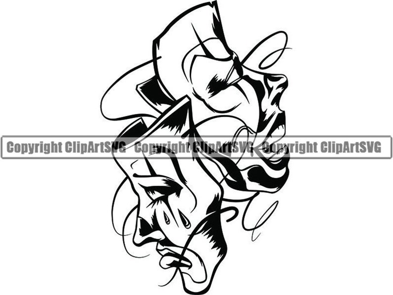 Happy Sad Masks 13 Laugh Now Cry Later Clown Face Gangster - Etsy