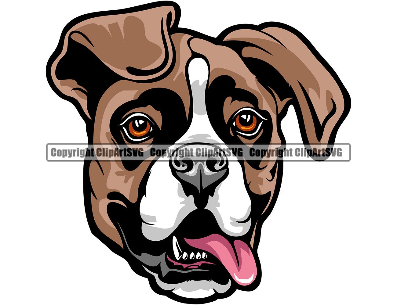 Boxer Dog Breed Happy Face Puppy Smile Animal Pet Pedigree | Etsy