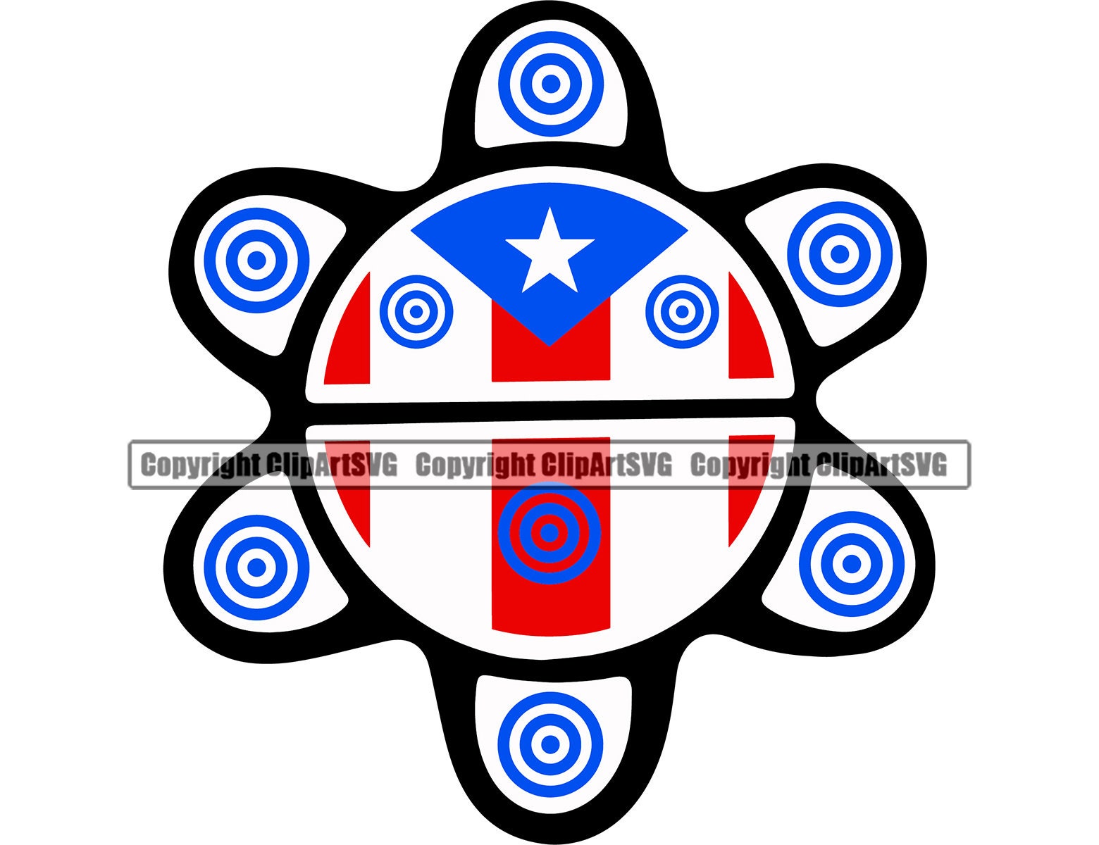 Puerto Rico Rican Turtle Flag Country World Nation Map Sign | Etsy