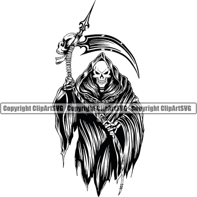 Grim Reaper Skeleton Killer Skull Sickle Blade Death Evil Kill - Etsy