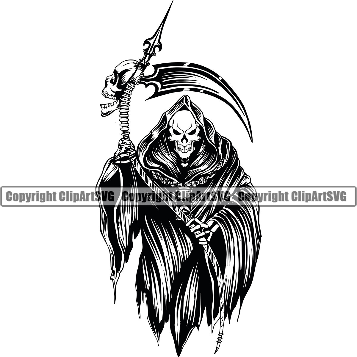 Grim Reaper Skeleton Killer Skull Sickle Blade Death Evil Kill - Etsy