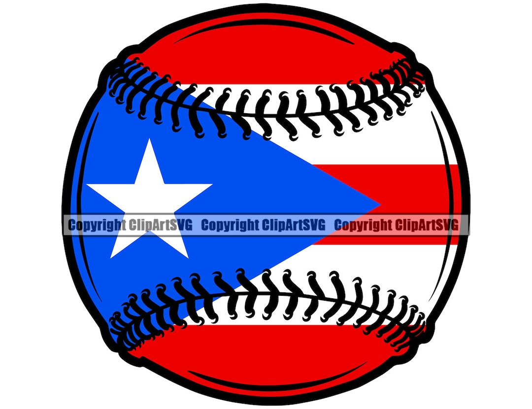 Puerto Rico Rican Baseball Ball Flag Country World Nation Map Sign ...