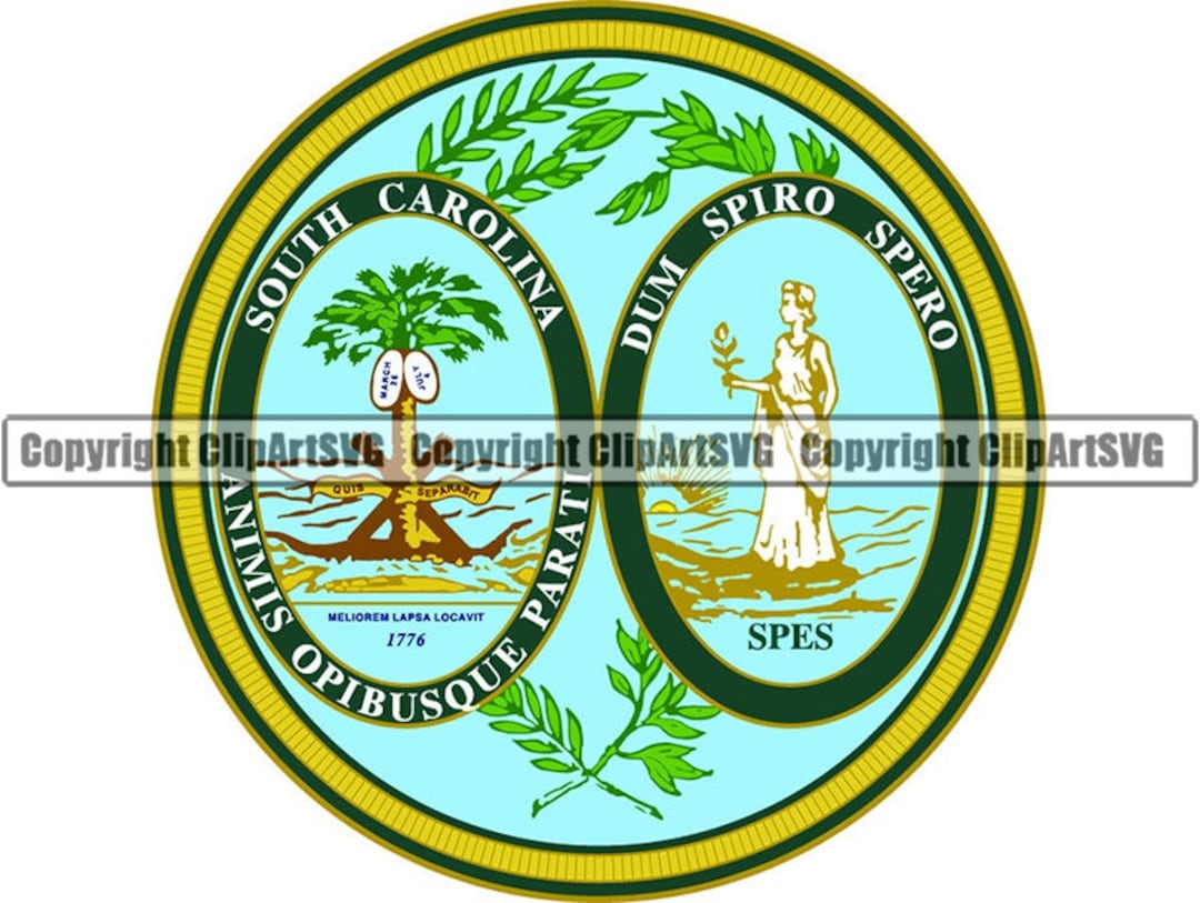 South Carolina State Seal Flag U.S. US United America American Nation ...