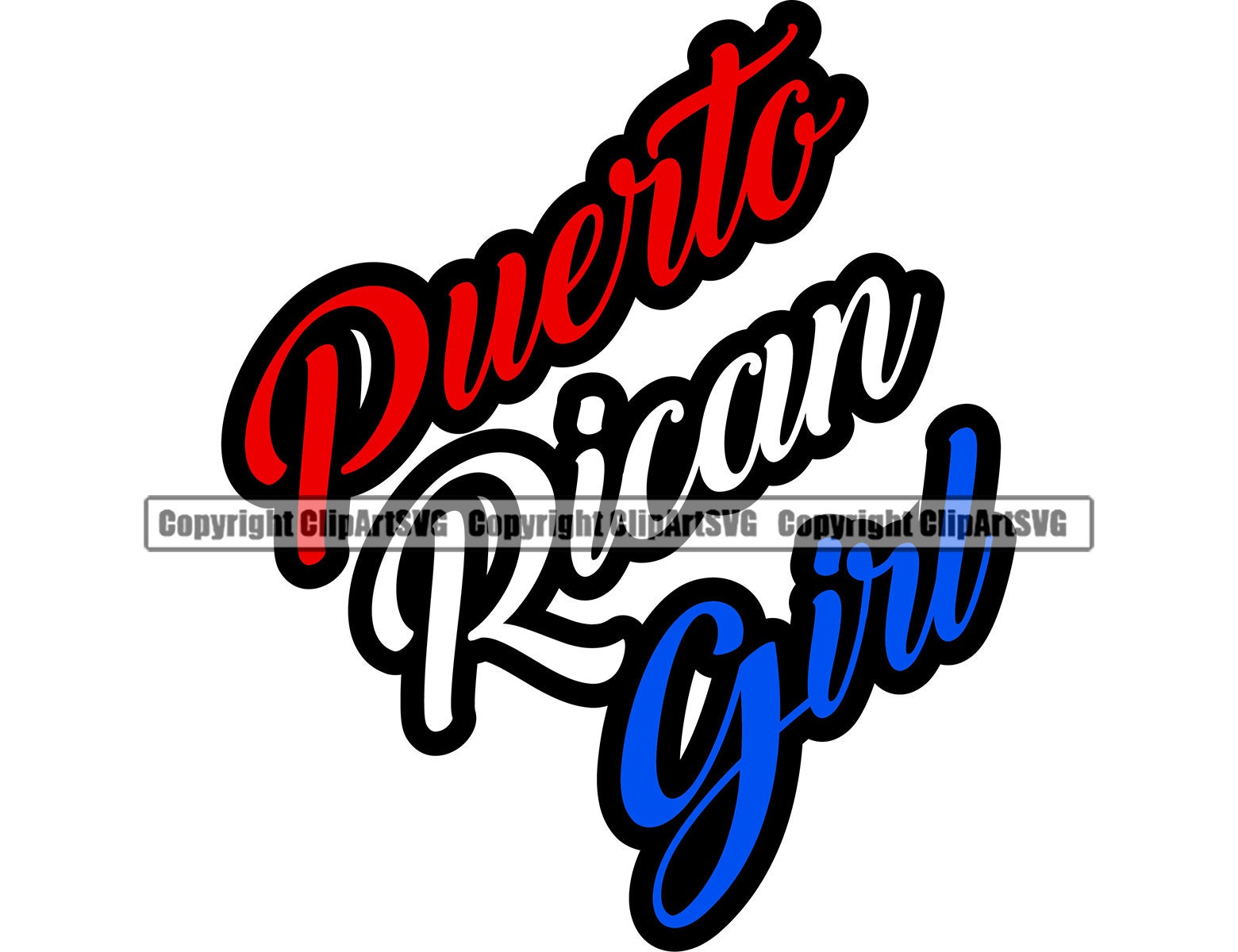 Puerto Rico Rican Girl Name Text Flag Country World Nation Map | Etsy