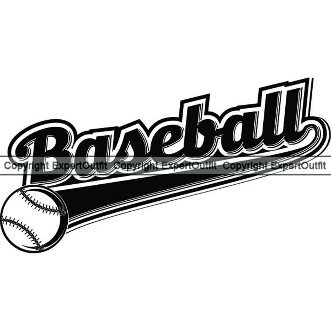 Baseball Ball Emblem Sign Logotype Sports Design Element - Etsy