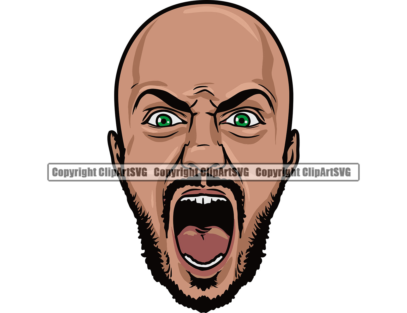 Angry Man Yelling Drawing