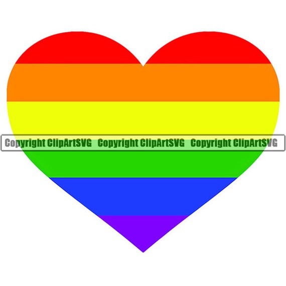 Gay Rainbow Heart Shaped Flag LGBT Pride Interest Lesbian Love | Etsy