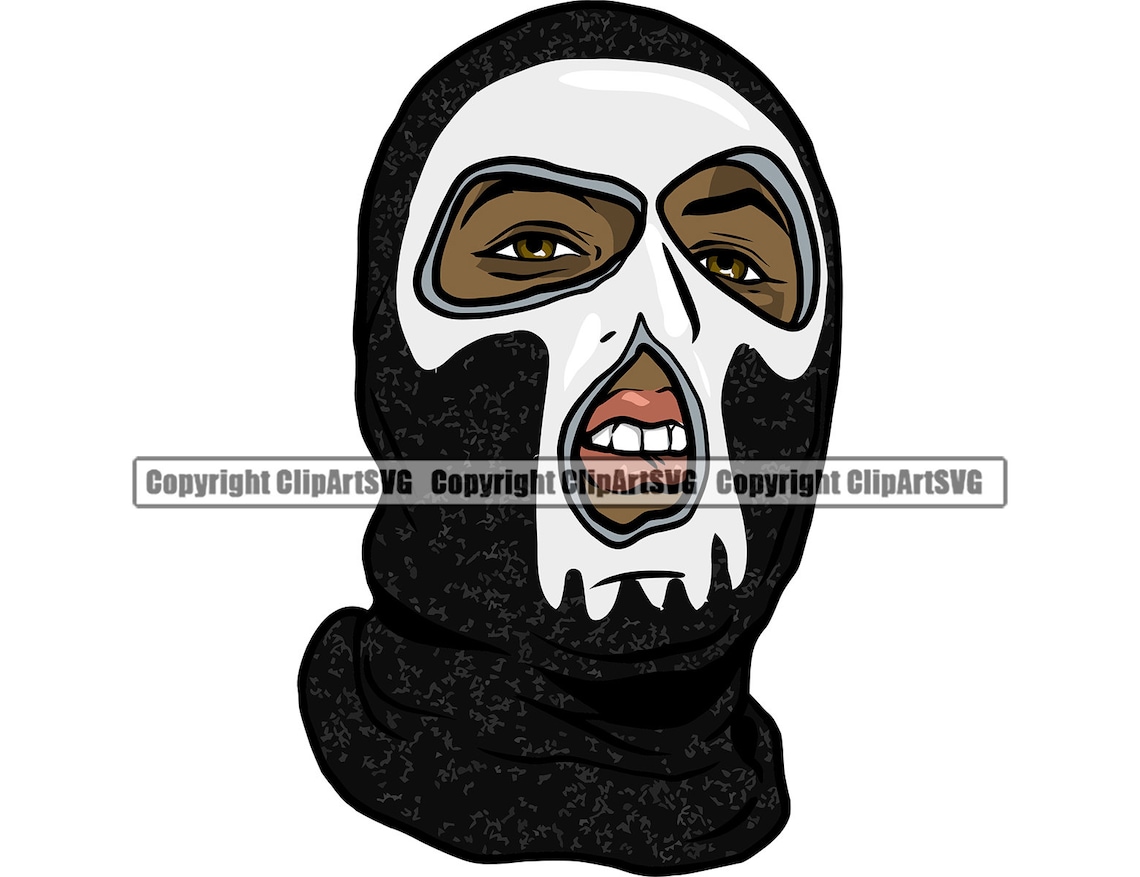 Gangster Ski Mask Machine Gun Hat Thug Head Face Cap Biker - Etsy