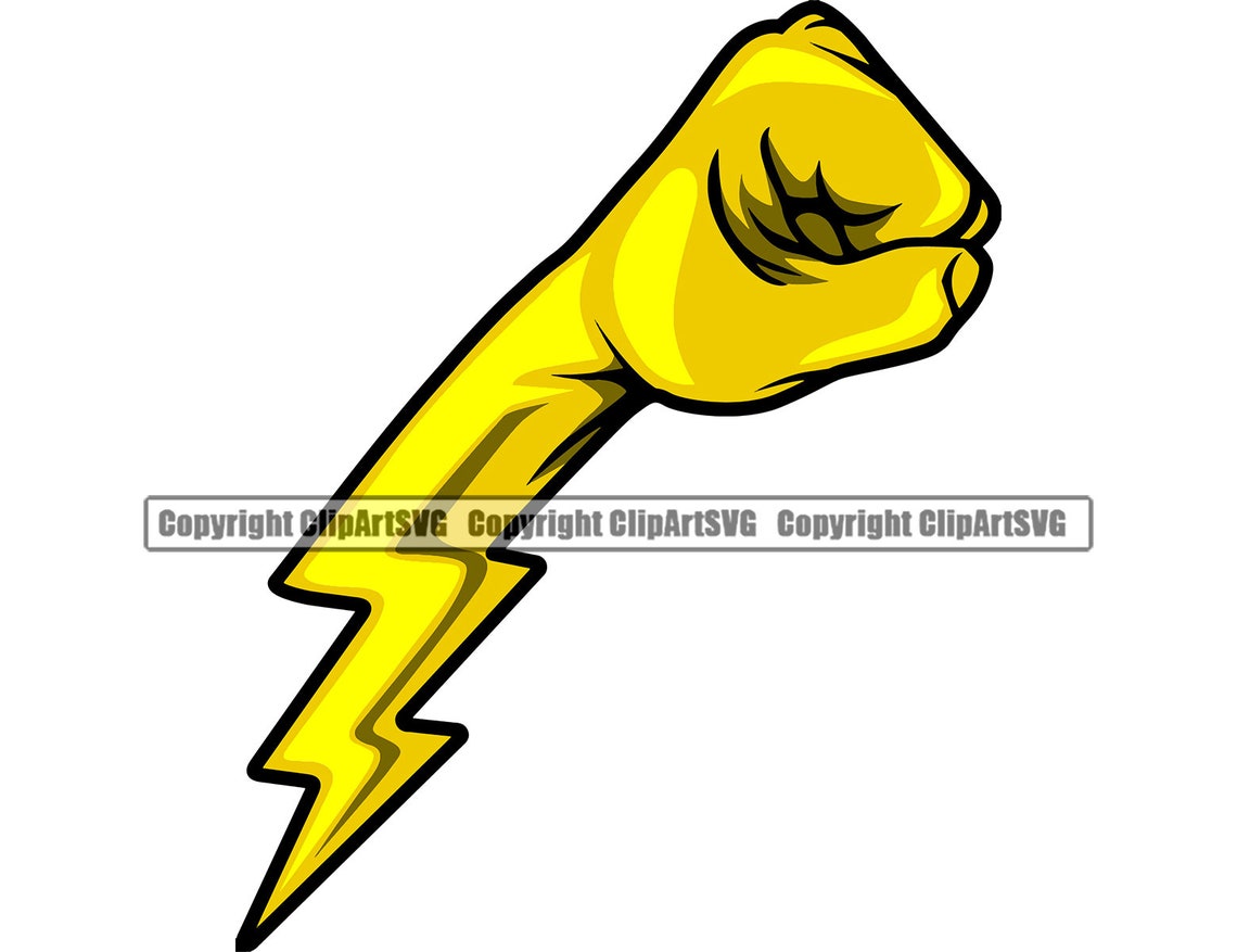 Electrician Lightning Bolt Hand Fist Power Electric Wire Work Job ...