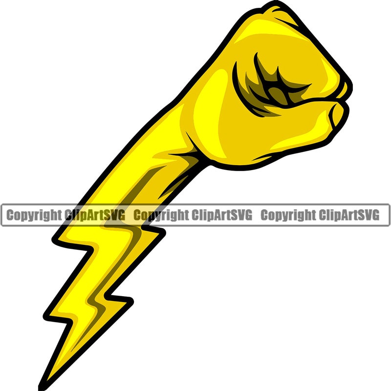 Fist Lightning Svg - Etsy