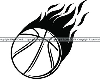 Basketball Flames Svg - Etsy