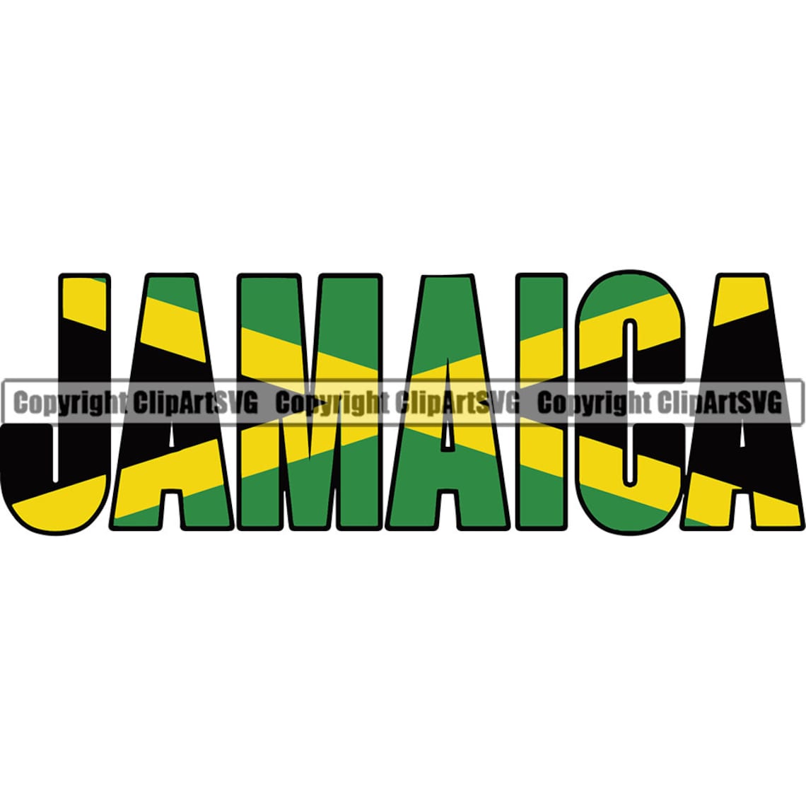 Jamaica Jamaican Name Word Text Flag Country World Nation Map | Etsy