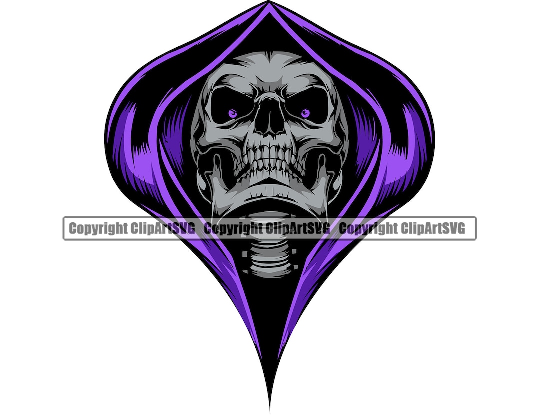 Grim Reaper Skull Skeleton Grin Grinning Cloak Neck Death Evil Kill ...