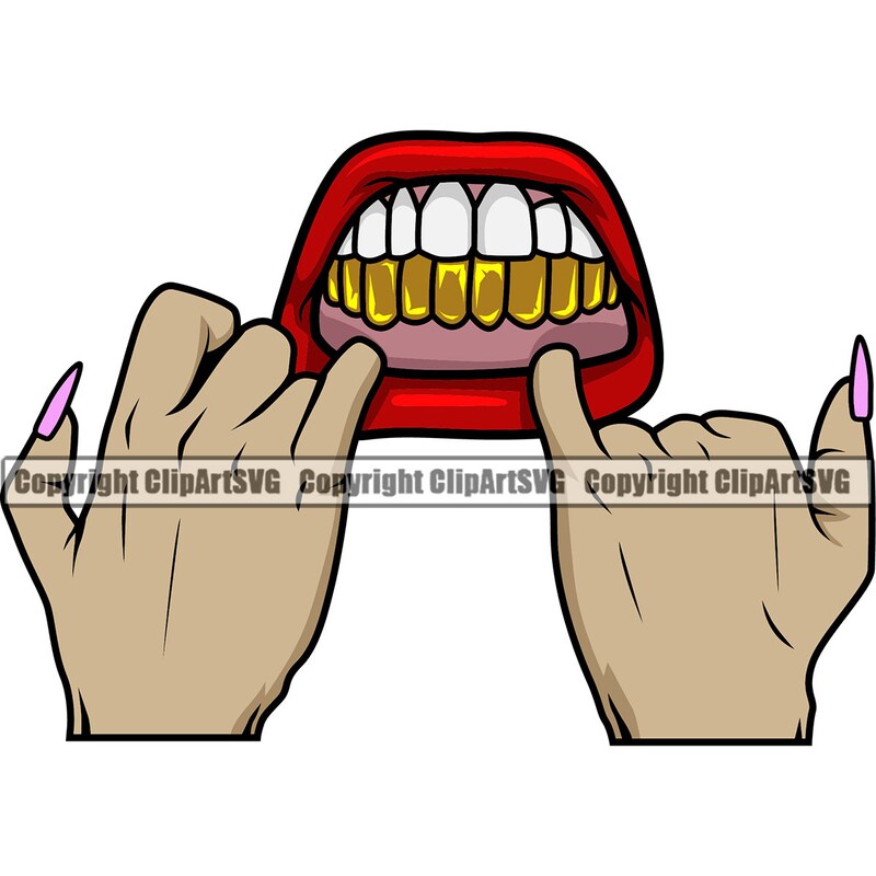 Lips With Grill Svg - Etsy