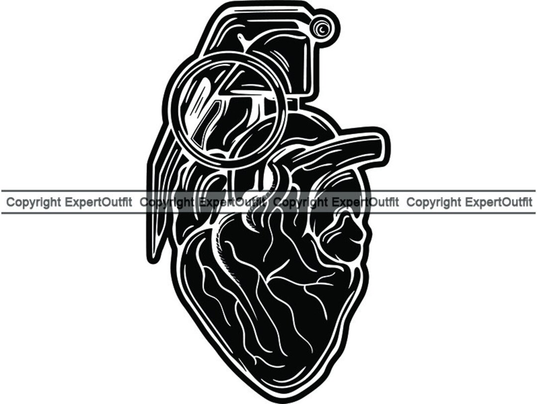 Human Heart Grenade 1 Love Bomb Crazy Courage Weapon War Explode Danger ...