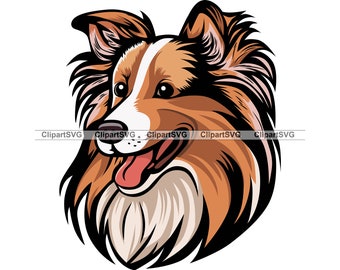 Sheltie Dog Head Svg - Etsy