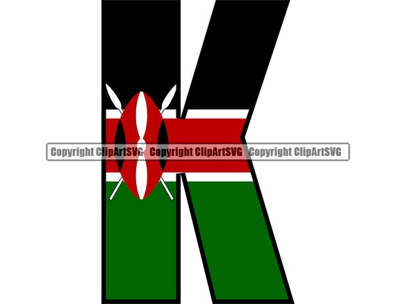 Kenya Kenyan K Flag Country World Nation Map Sign Symbol Icon | Etsy