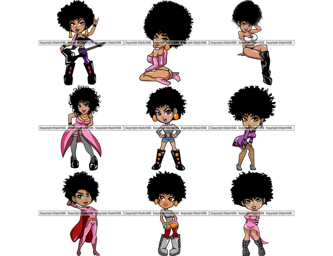 BUNDLE Black Woman Nubian Queen Princess Girl Afro Beauty Fashion ...