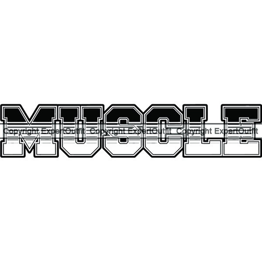Muscle Text 1 Hot Rod Muscle Text Word Custom Bold Letters .SVG .PNG ...