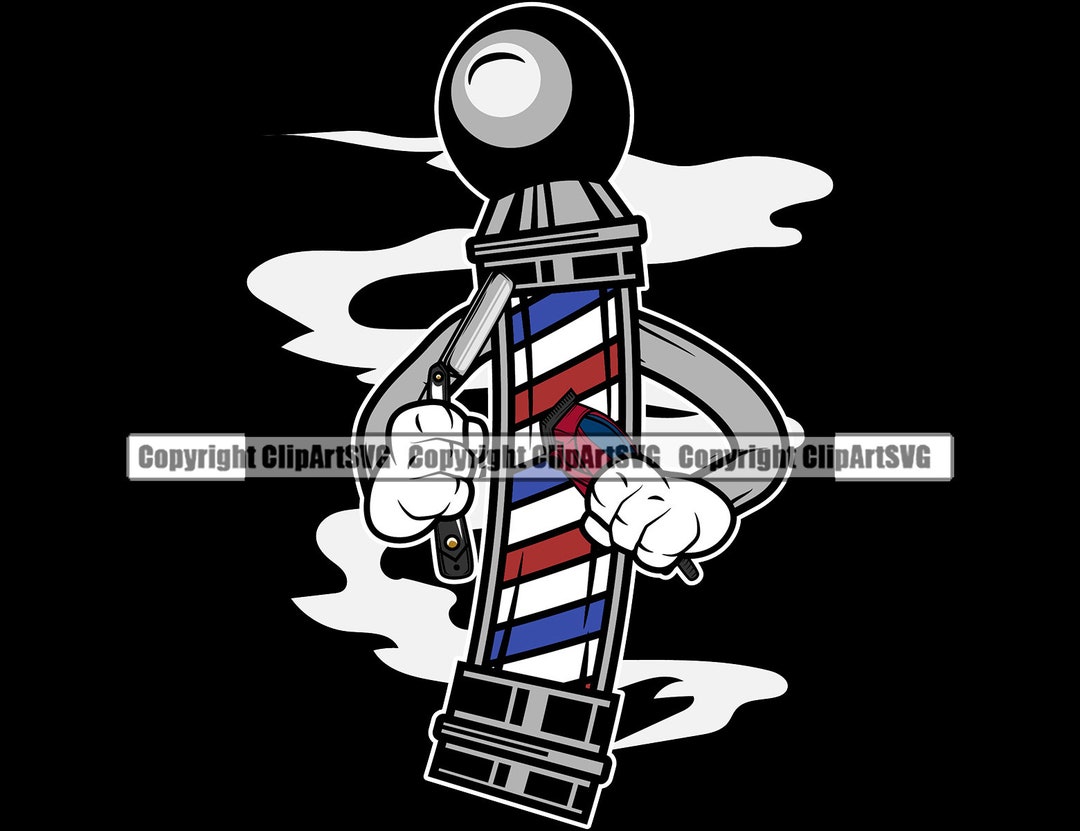 Barber Pole Man Razor Clippers Barbershop Salon Haircut Hair Cut ...